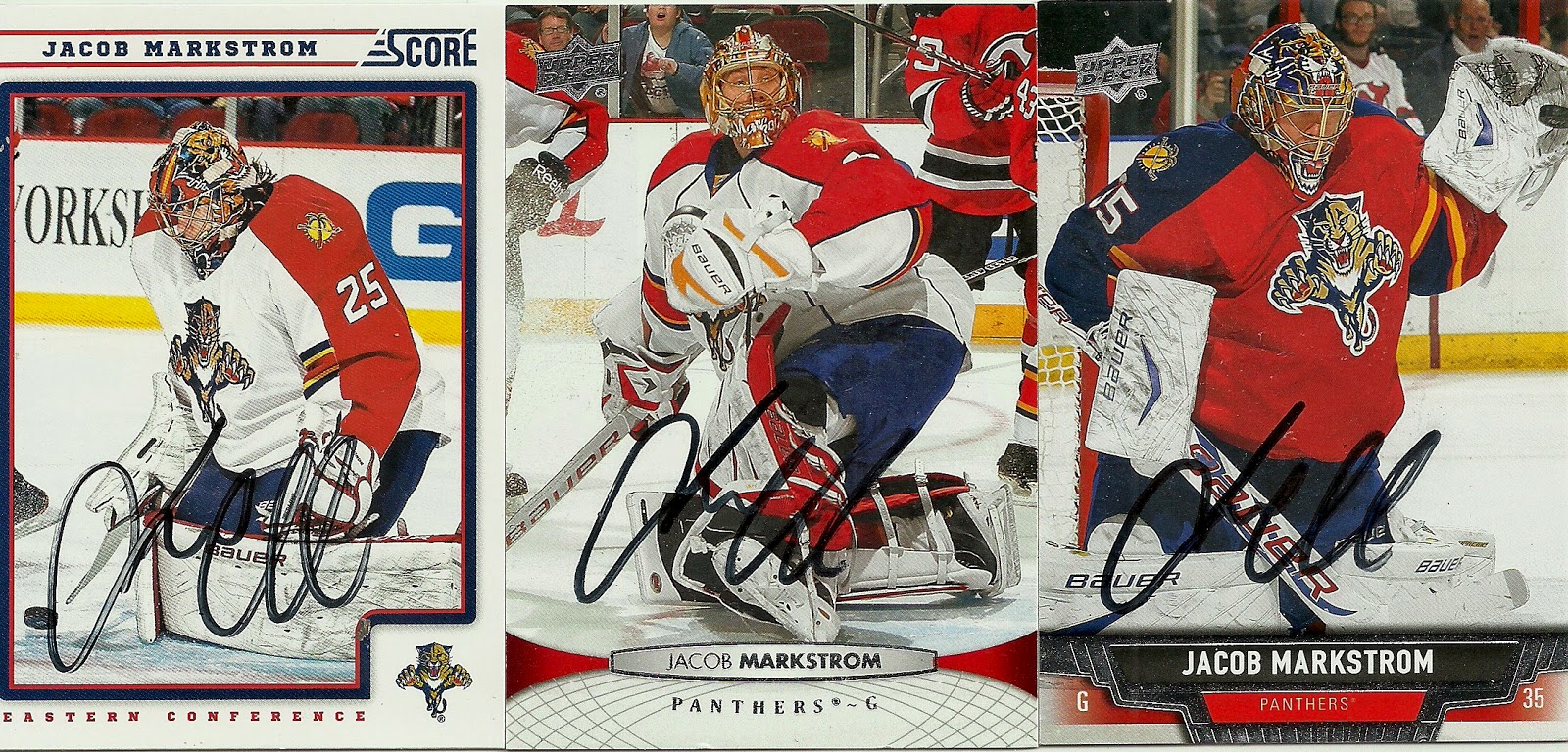 Hell's Valuable Collectibles: Jacob Markstrom: 3 Autographed Cards