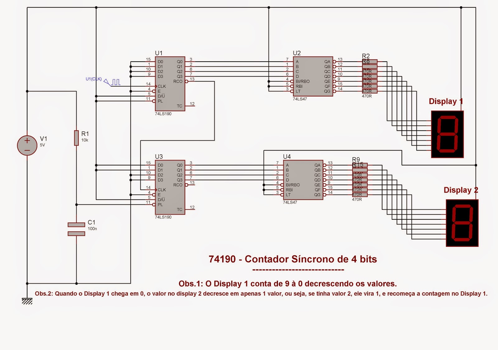 Contador Síncrono de 4 bits - 74190 - Electric Concept