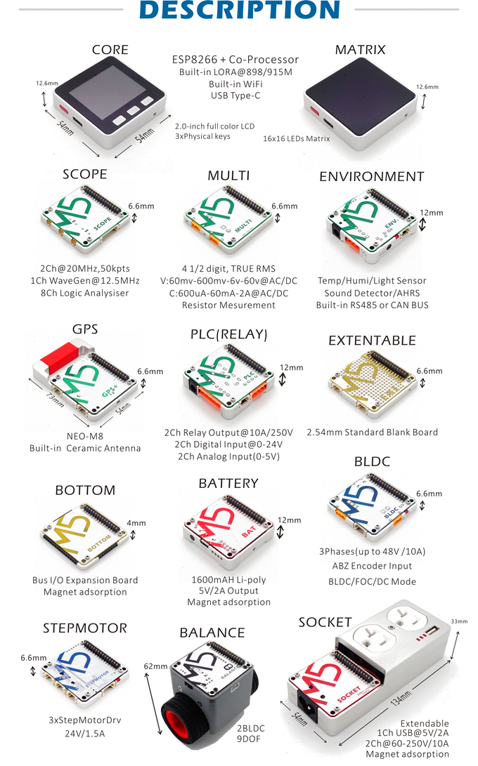 M5Stack Stackable Arduino with Compact Aluminum Shell. - M.B Raw