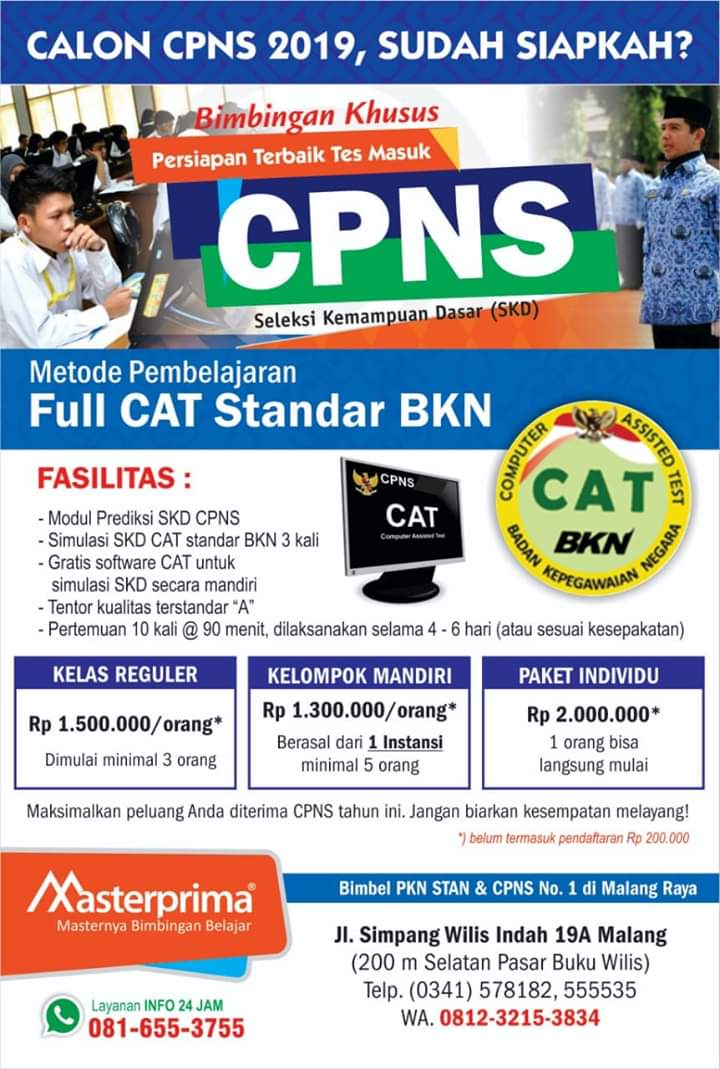 BIMBEL PKN STAN NO.1 DI MALANG = MASTERPRIMA = | MELULUSKAN TERBANYAK ...