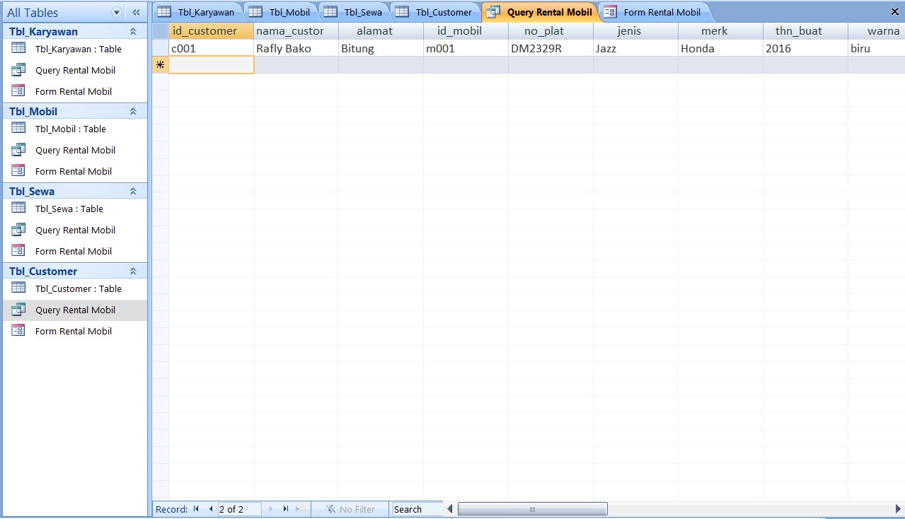 DataBase Rental Mobil ~ Blog Anak Sistem Informasi