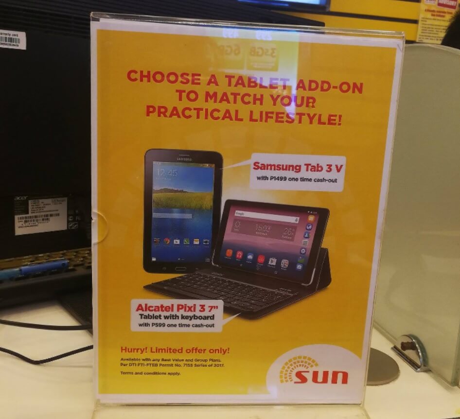 Sun Cellular Offers Brand New Tablet For As Low As Php599!