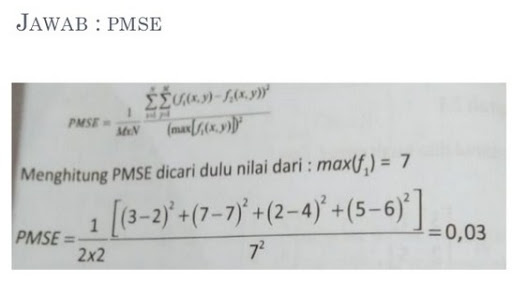 Mengukur Kualitas Citra dengan nilai MSE PSNR AD MAE RMSE PMSE SNR SF ...