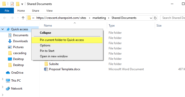 How to Add SharePoint Online Document Library to "Quick Access" in File ...