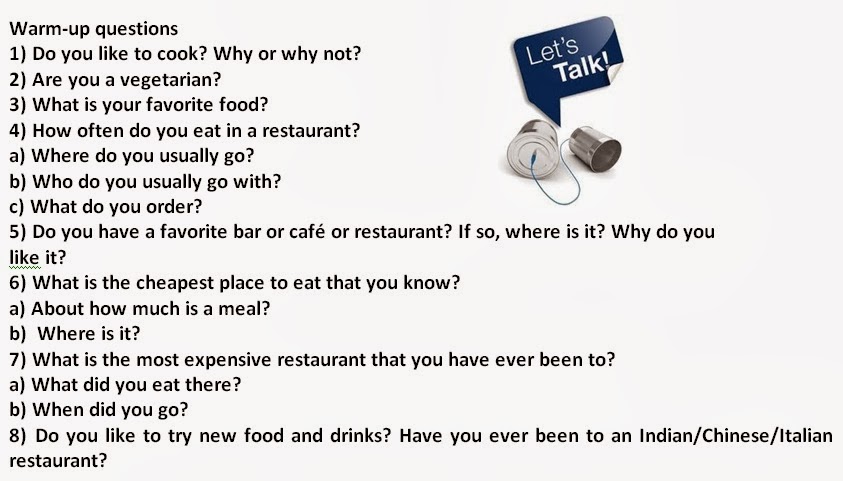 Easy English School: LET'S TALK - FOOD