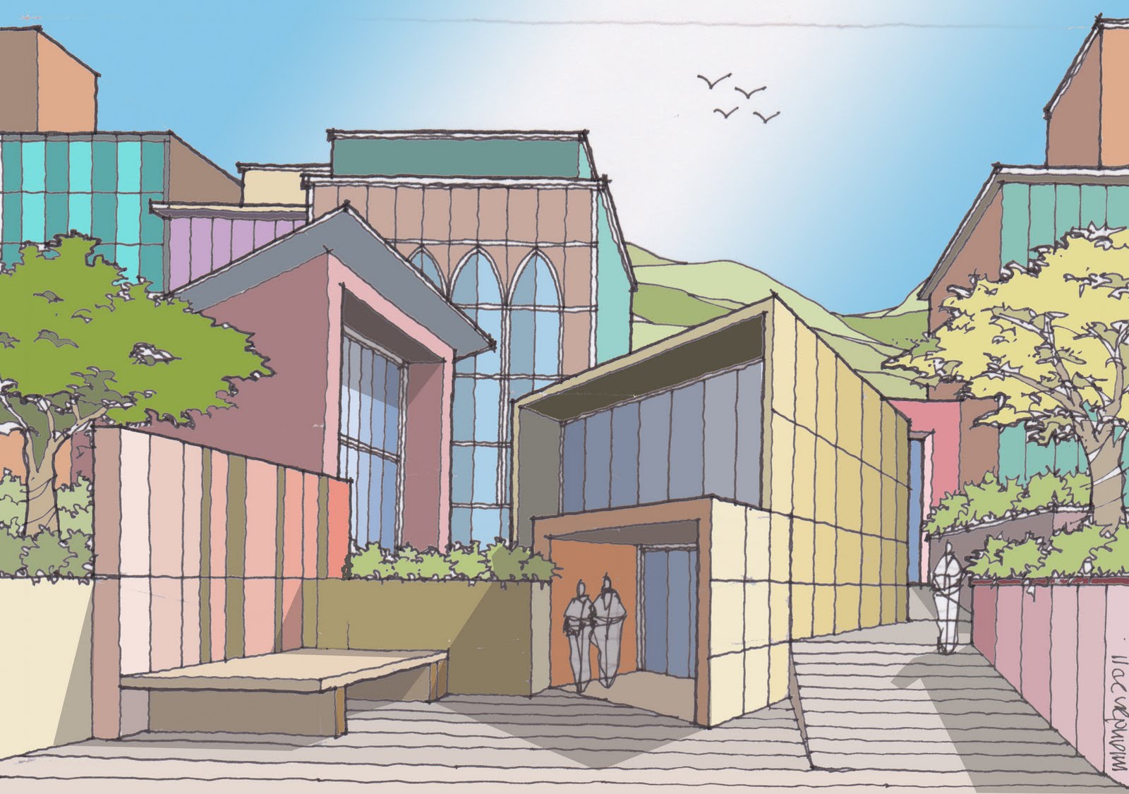 Draw buildings 130811 multi point perspective | San-Francisco-Chronicle ...