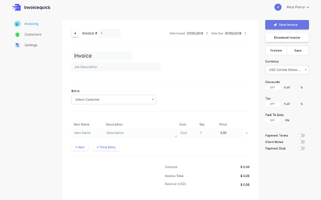 Quick Invoices - Invoice Template