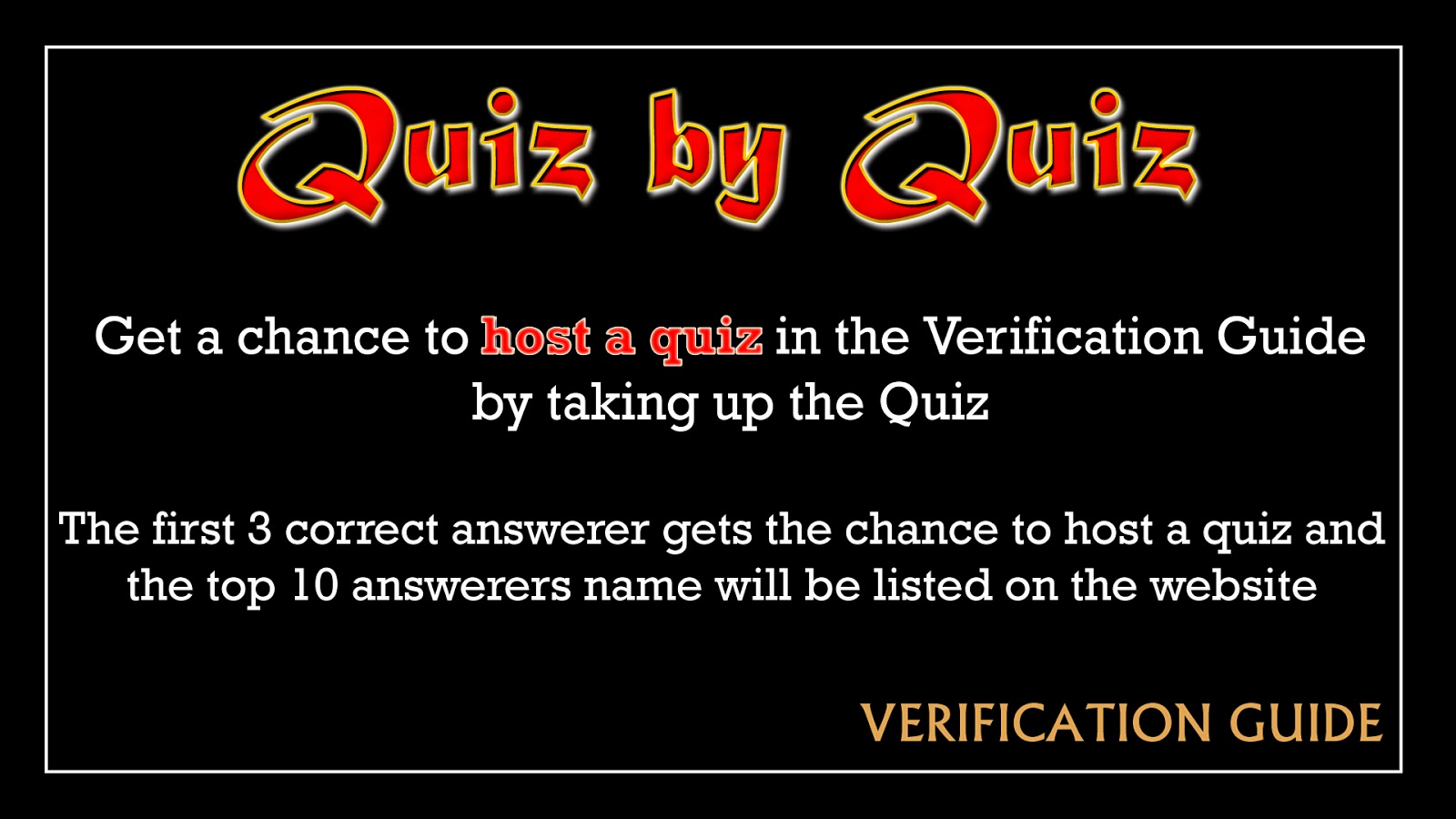 Quiz by Quiz - Verification Guide Quiz by Quiz - Verification Guide