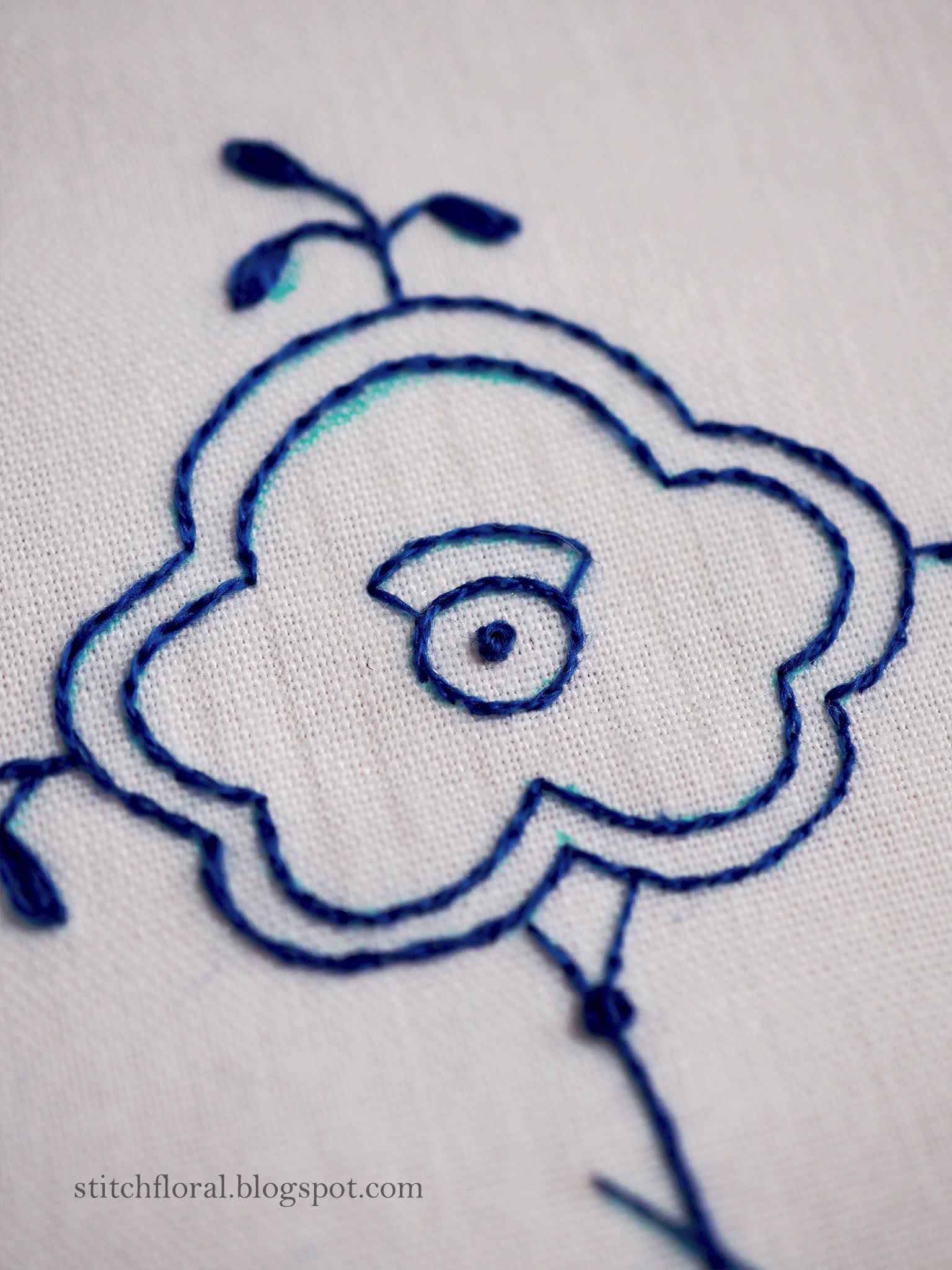 Filling an irregular shape with long and short stitching - Stitch Floral