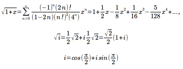 LibreOffice Math: Square Root Equation Examples