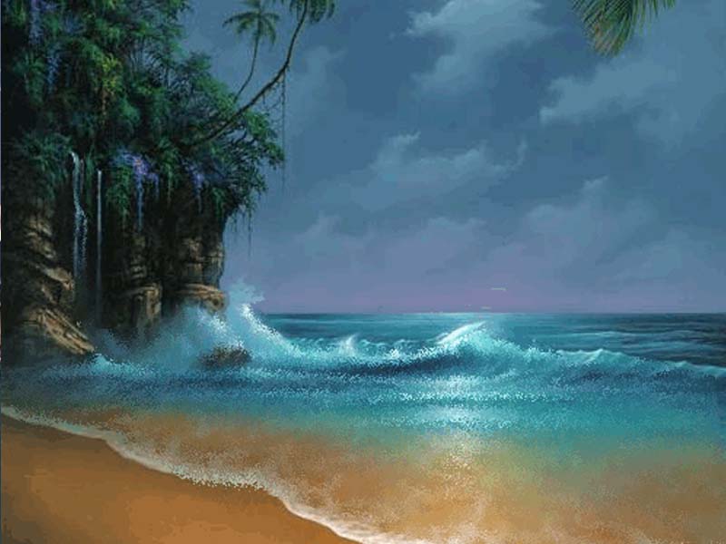 Moonlit Beach Animated Wallpapers | Moving Wallpapers