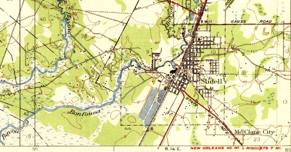 Tammany Family: Slidell Topographical Map - 1935