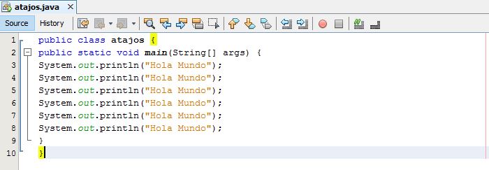 Tutoriales Java: Atajos Java en Netbeans