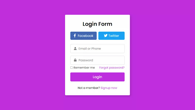 Login Form with Icon using HTML and CSS