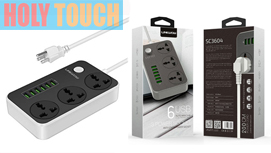Linkwow 3 Outlet Power Strip With 6 USB Ports, Smart Power Socket Surge ...