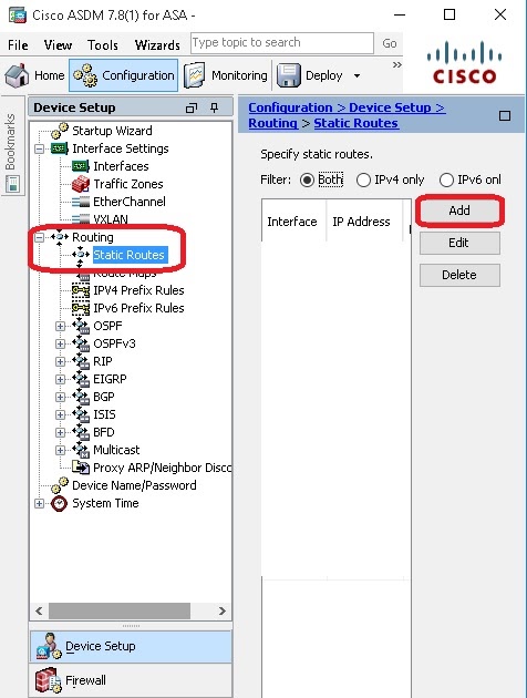 Knowledge Area: Cisco ASA Configure Static Route