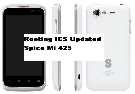How to Root ICS updated Spice Mi 425