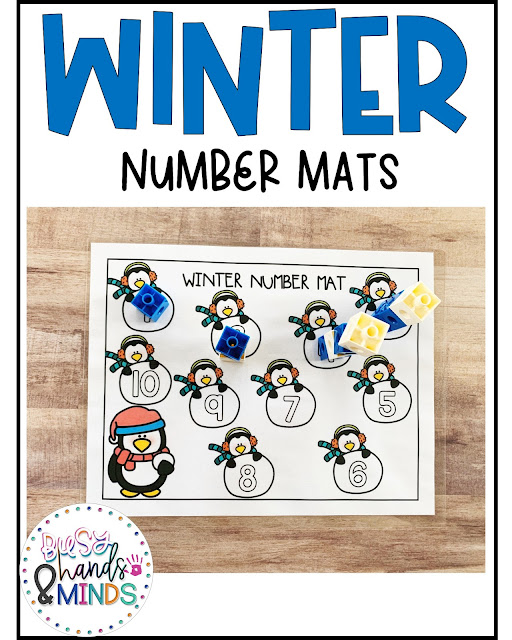 Winter Number Mats for Preschool | Busy Hands and Minds