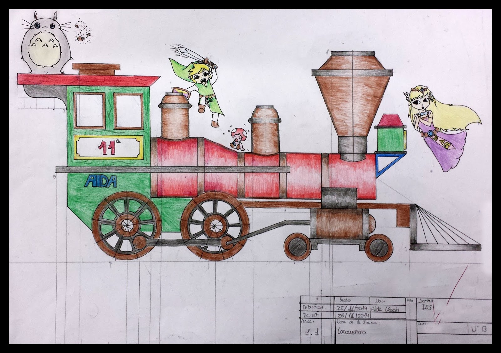 INFOGEOMETRÍA: RAILROAD STEAM LOCOMOTIVE 2D