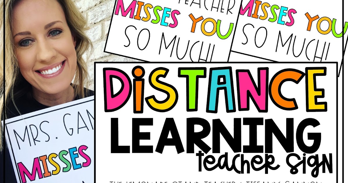 Free Distance Learning Teacher Sign | The Lemonade Stand