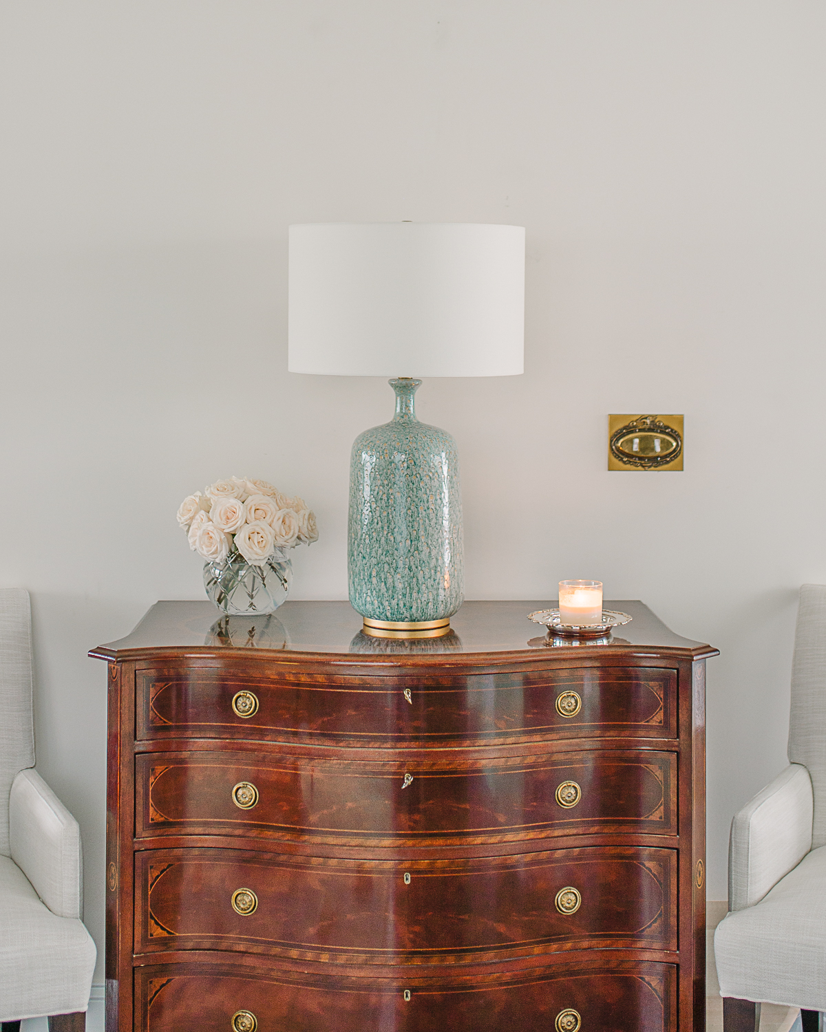 Summer Wind: Serena and Lily Ross Armchair and Hattie Table Lamp