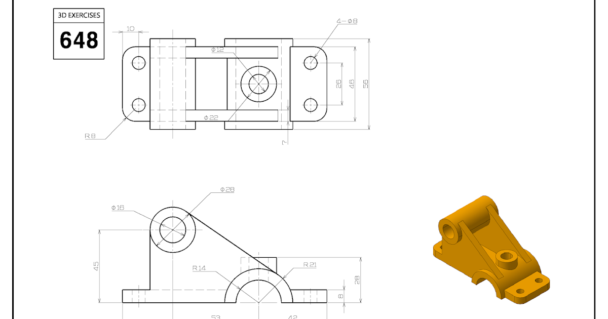 3D CAD EXERCISES 648 - STUDYCADCAM