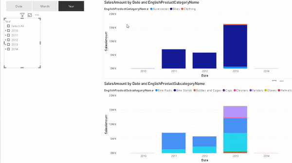 Power BI : Link Charts on DrillDown