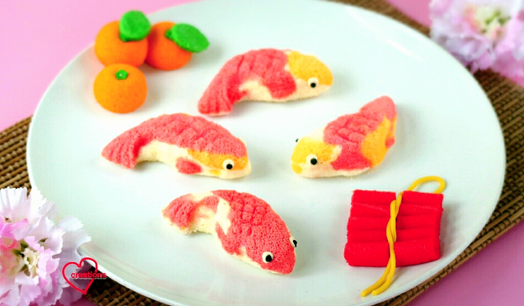 Loving Creations for You: Koi Fish (and Firecrackers) Yuzu Chiffon Cake