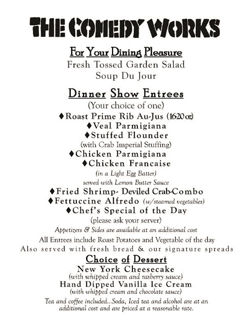 Comedy Works at Georgine's in Bristol, PA!: Friday Dinner Menu
