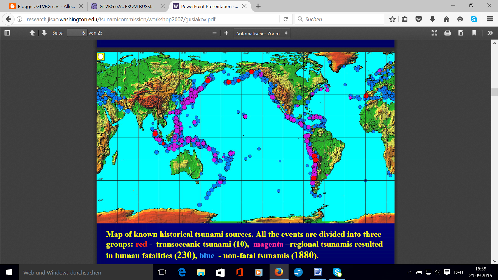 GTVRG TSUNAMI DISASTER 2004 DATABASE: DR. GUSIAKOV ON TSUNAMI QUANTIFICATION