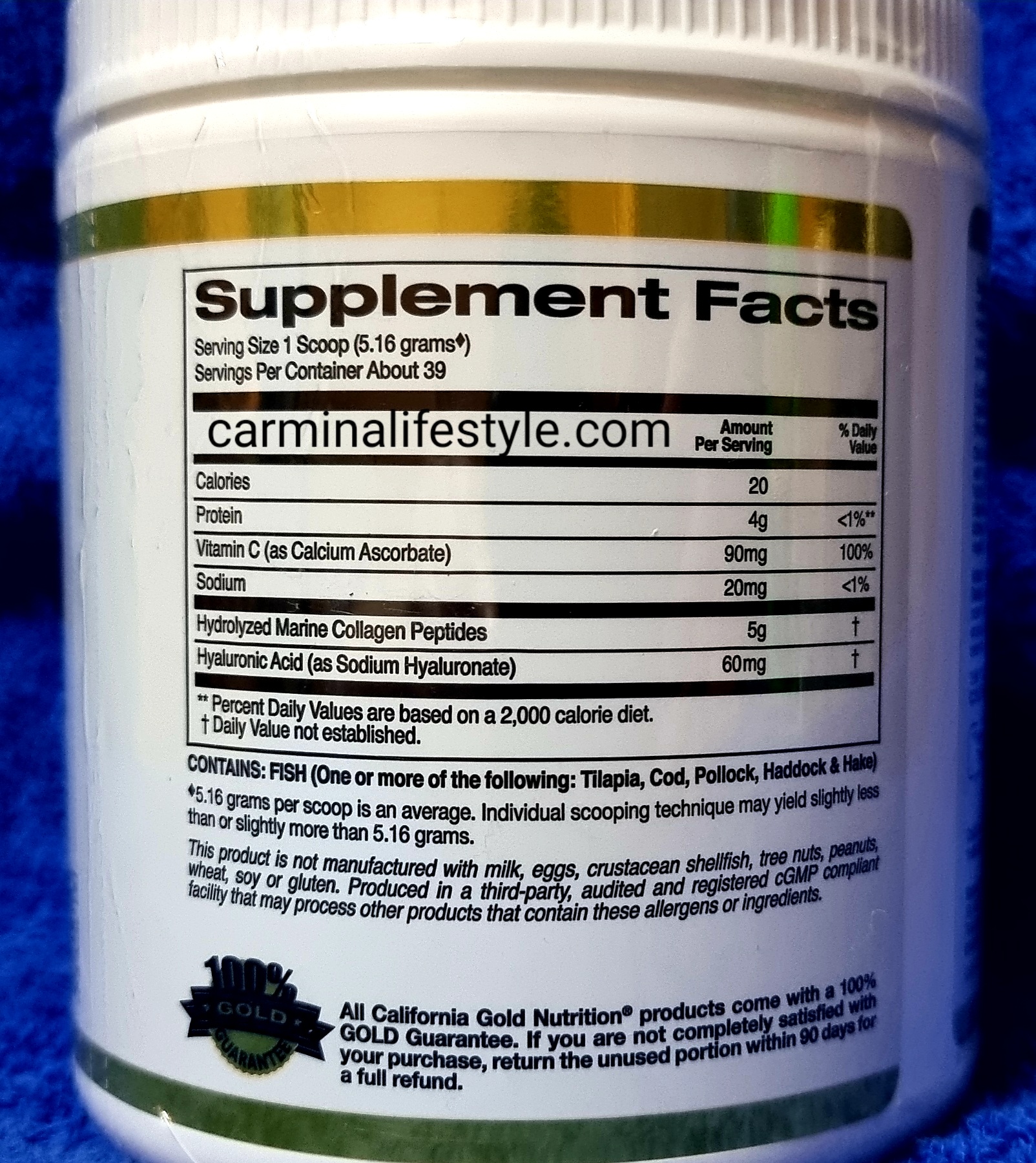 California Gold Nutrition Collagen Up Marine made in USA