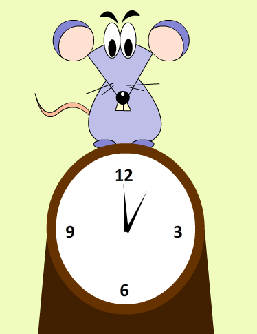 Mouse Ran Up The Clock Clipart Cute