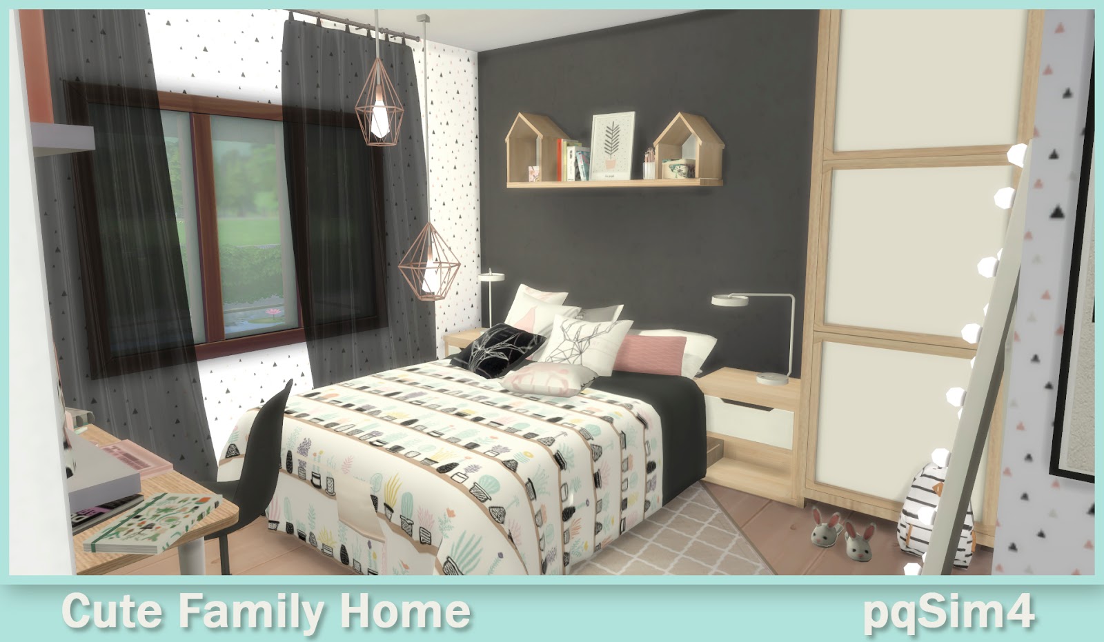 Cute Family Home. The Sims 4 Speed Build.