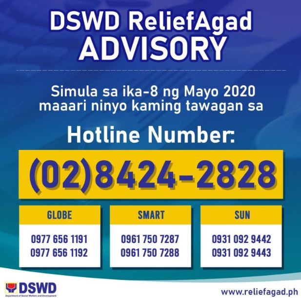 DSWD activates Social Amelioration Program SAP Hotline Numbers