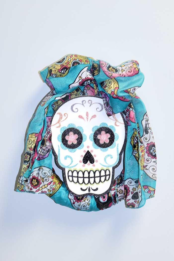 Sugar Skull Dollar Tree Halloween Wreath DIY - Koti Beth