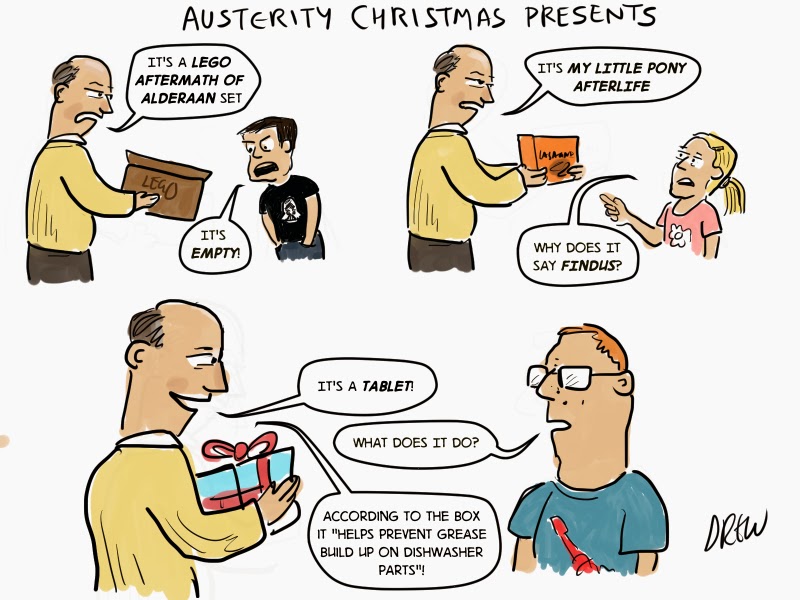 Cartoons I Drew: Advent 1: Austerity Christmas Presents
