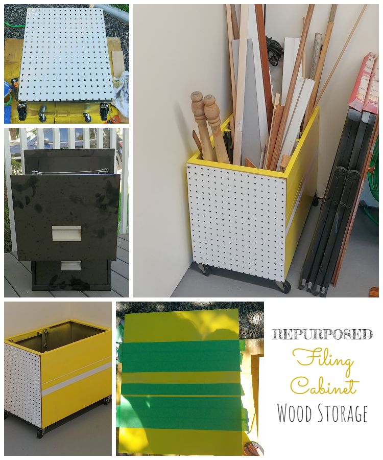 Upcycled Filing Cabinet Wood Storage - Little Vintage Cottage