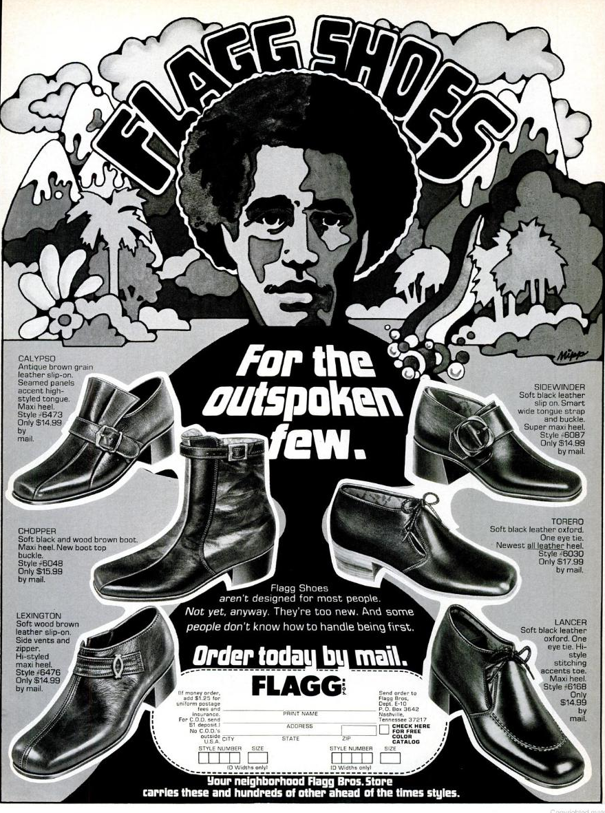Flagg Bros Couture: Vintage Platform Shoes and Super Fly Suits Adverts ...