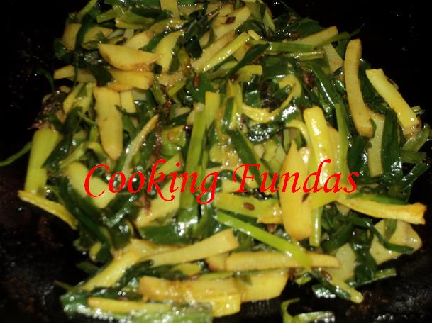 Cooking Fundas: Spring Onion & Potato Stir Fry