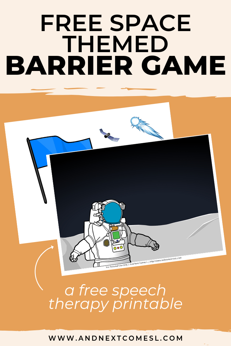 Free Printable On the Moon Barrier Game for Speech Therapy | And Next ...