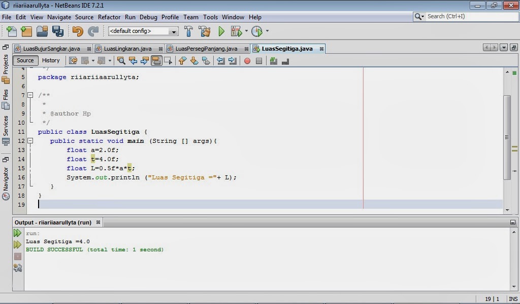 Coding Java Menghitung Luas Segitiga Semesta Coding