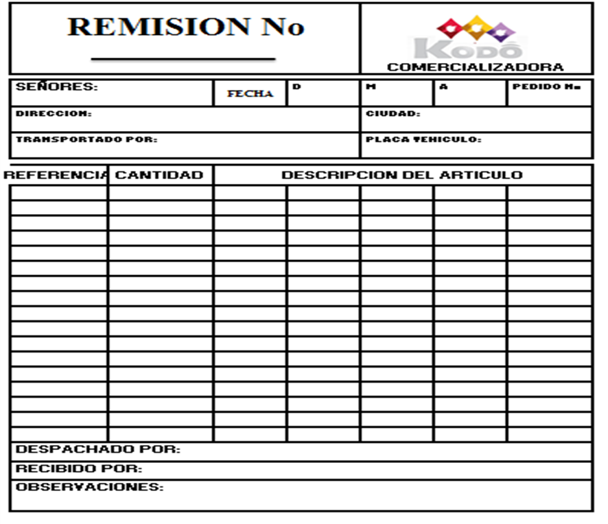 Formato Remision Colombiana