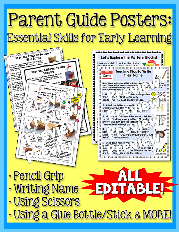 Parent Guide Posters: Essential Skills for Early Learning!