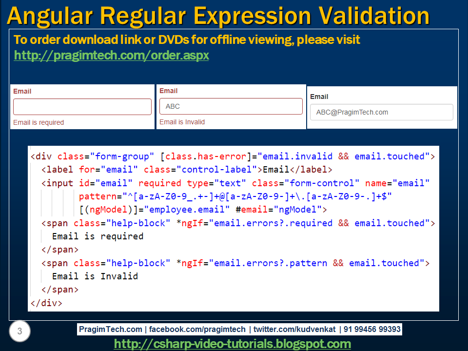 Sql Server Net And C Video Tutorial Angular Regular Expression Validation Slides