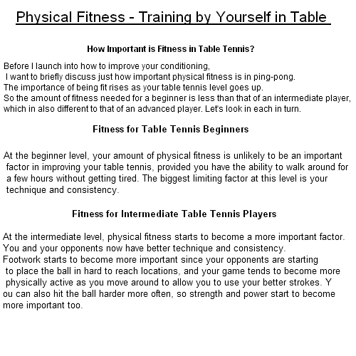 Best tip: Fitness Table - Physical truth about Training by Yourself