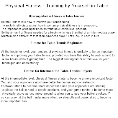 Best tip: Fitness Table - Physical truth about Training by Yourself