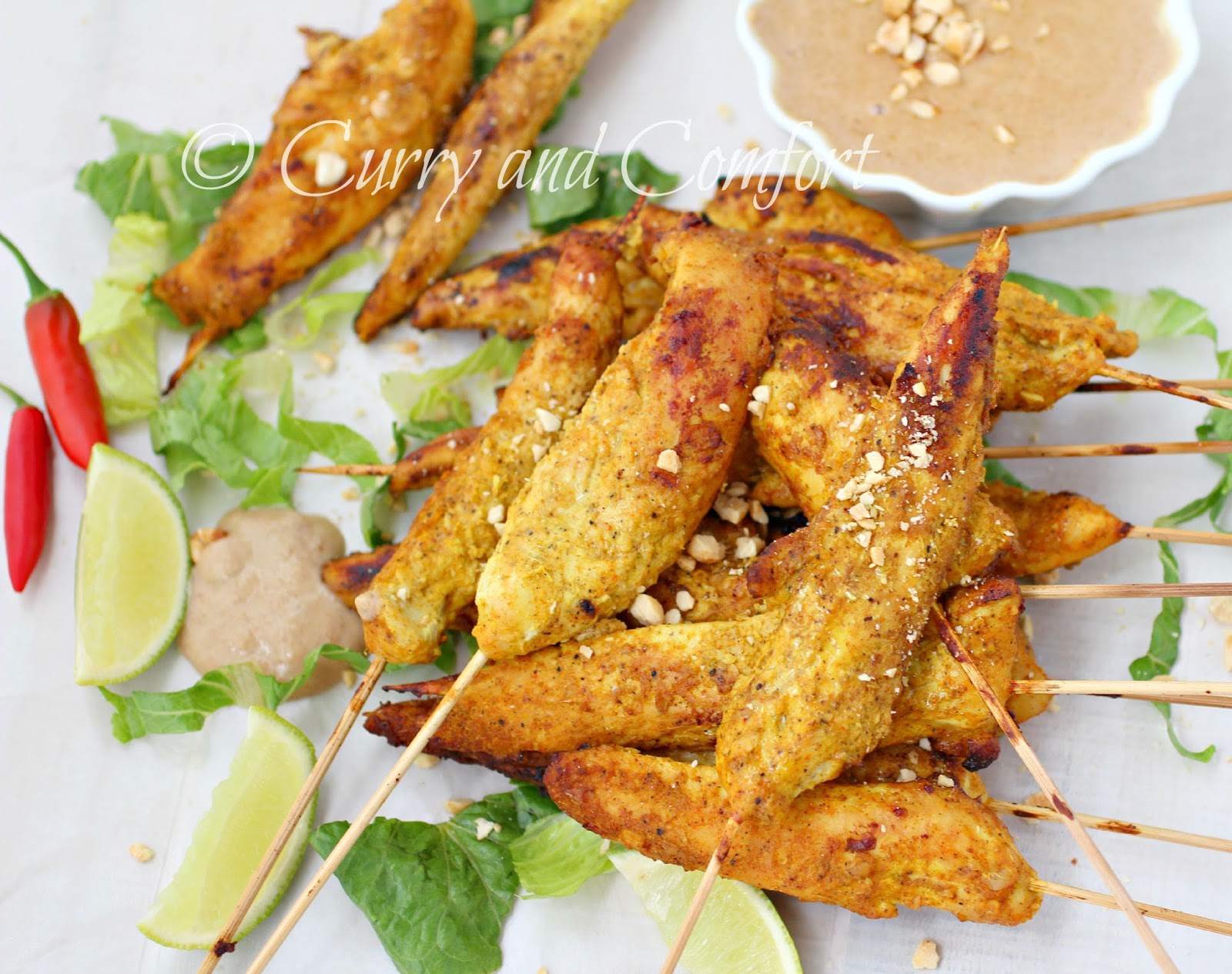 Kitchen Simmer: Asian Chicken Satay Skewers with Spicy Thai Peanut Sauce