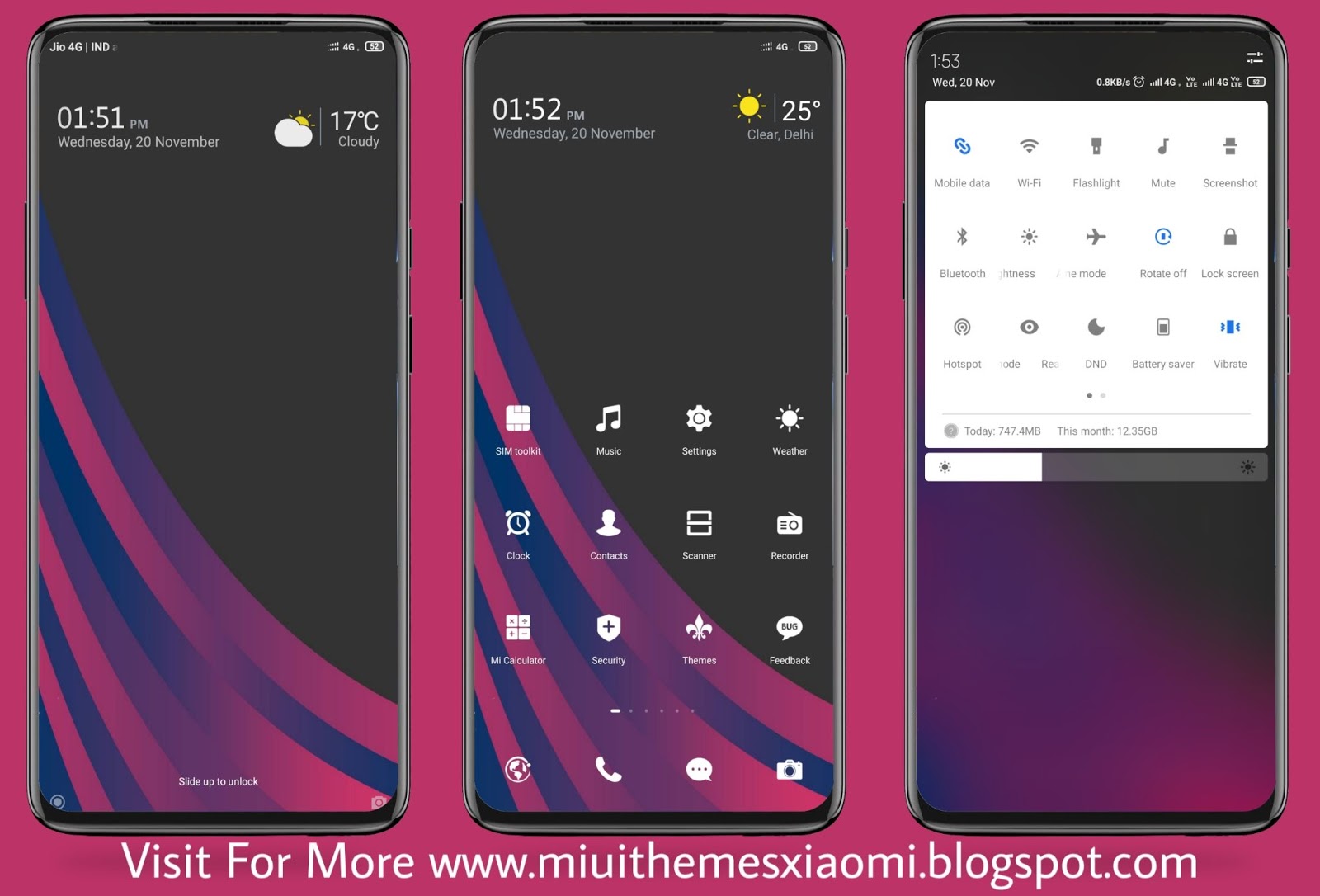 Purple Line MIUI Theme Download For Xiaomi Mobile || MIUI Themes ...