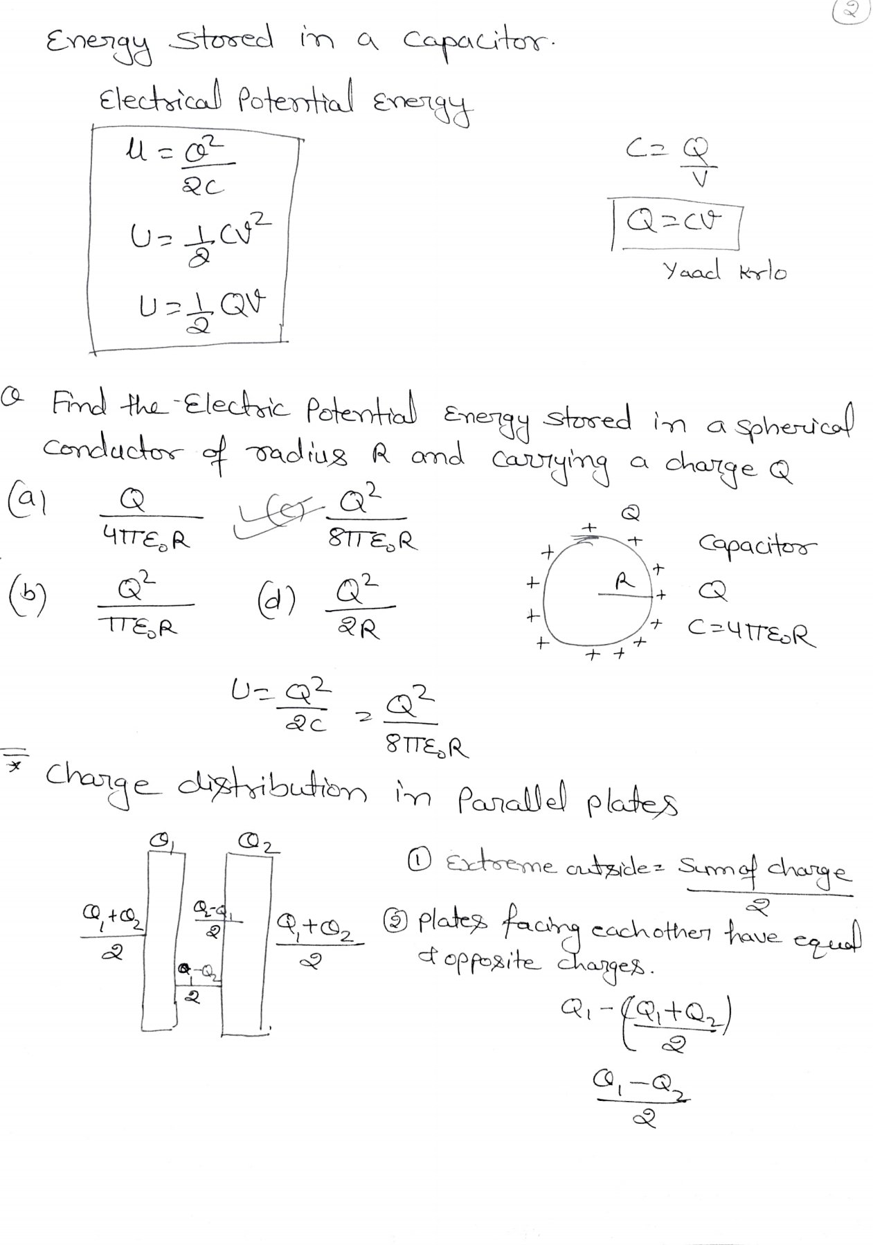 Capacitor notes physics class 12 - Studypur