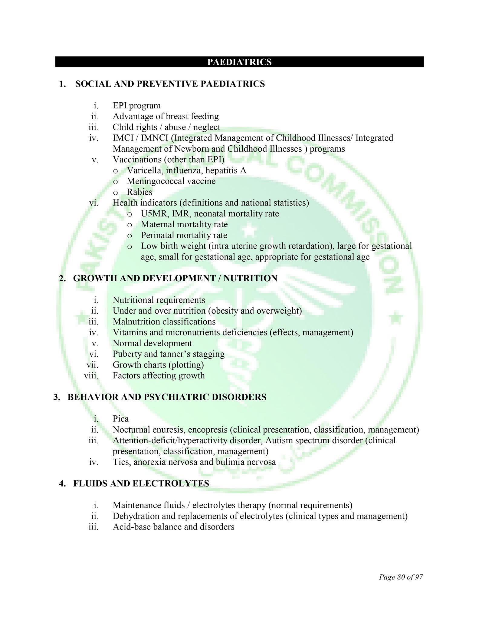 NLE Exam Pakistan Syllabus 2021